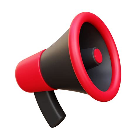 megáfono rojo negro 3d icono hacer ilustración 16327446 PNG