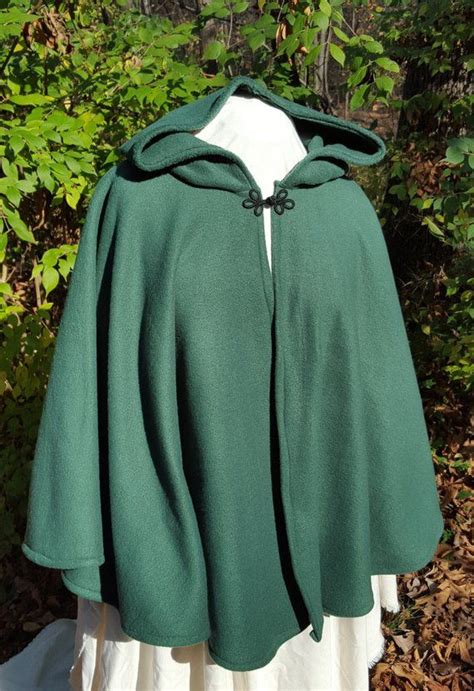 Short Fleece Cloak Hunter Green Full Circle Cloak Cape With Etsy In