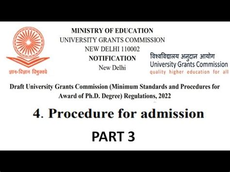 UGC NEW PhD REGULATIONS 2022 PROCEDURE FOR PhD ADMISSION Good News