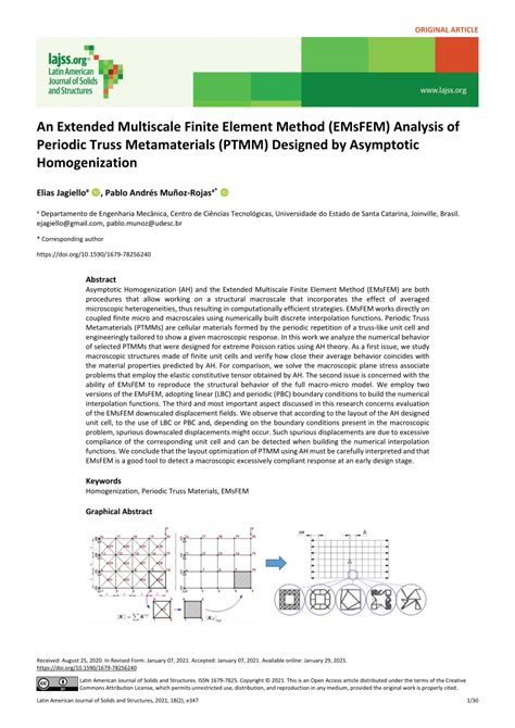 pdf an extended multiscale finite element method emsfem analysis of periodic truss