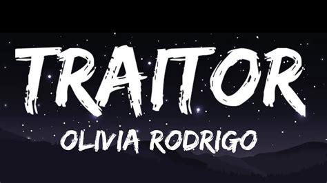 Olivia Rodrigo Traitor Lyrics Youtube