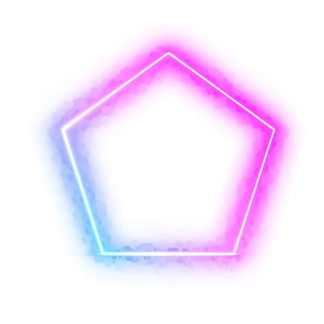 Pentagon Frame Hexagonal Deviation Blue Pink Neon Border Neon Neon