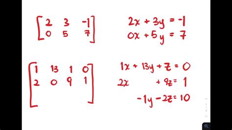 finite math augmented matrices and rref youtube