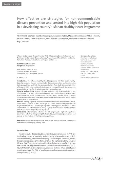 pdf research paperhow effective are strategies for non communicable disease prevention and