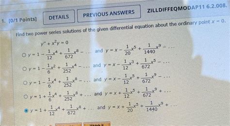 solved find two power series solutions of the given