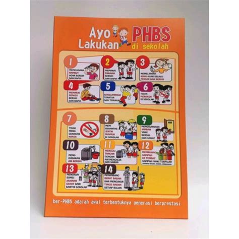 Jual Poster Kesehatan Poster Ayo Lakukan PHBS Di Sekolah Kode 59
