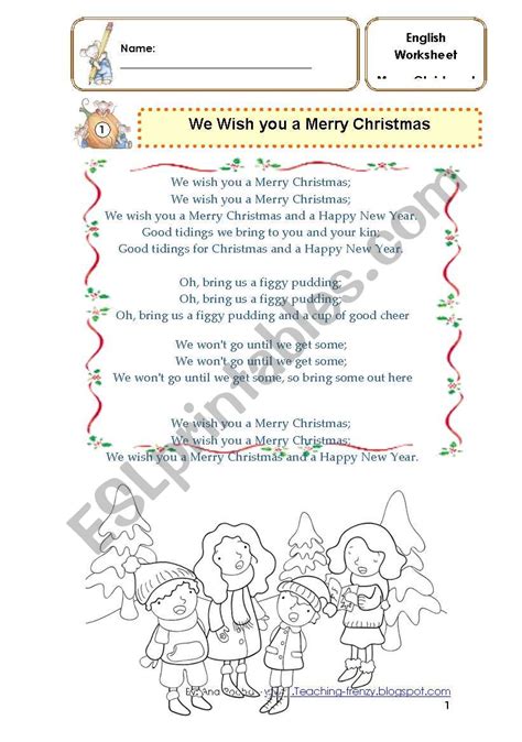 We Wish You A Merry Christmas Esl Worksheet By Hannie