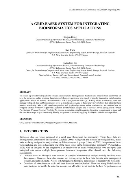 pdf a grid based system for integrating bioinformatics applications