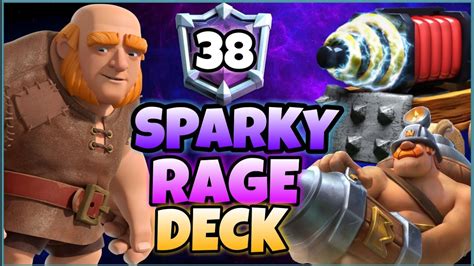 Top 30 Ladder With Rage GiAnt Sparky Deck Clash Royale YouTube