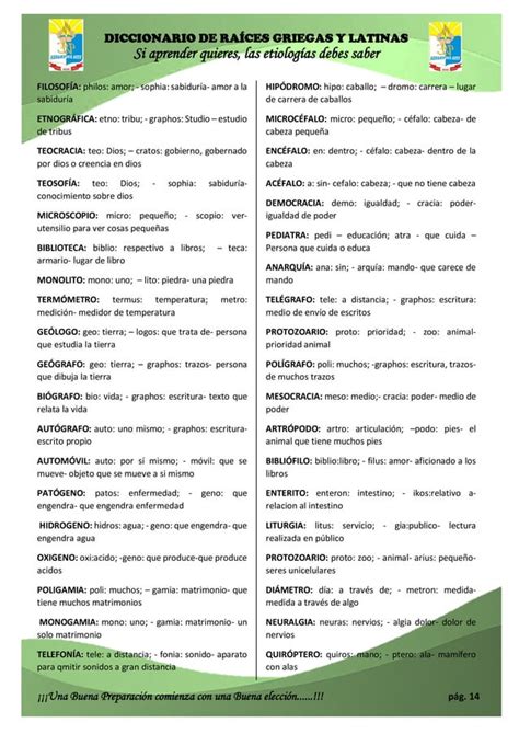 Diccionario De Etimologias Griegas Y Latinas 2022 Viva Esperanza PDF