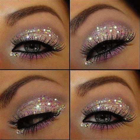White Glitter Eye Makeup