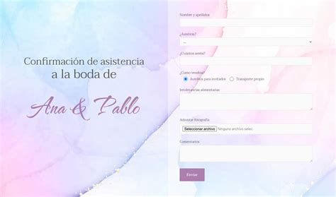 Confirmaci N De Asistencia A Boda Habemus Boda