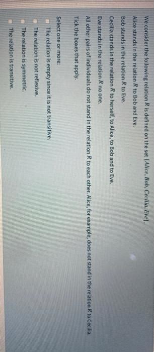 solved we consider the following relation r is defined on