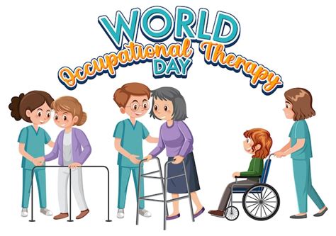 Dise O De Texto Del D A Mundial De La Terapia Ocupacional Vector Premium