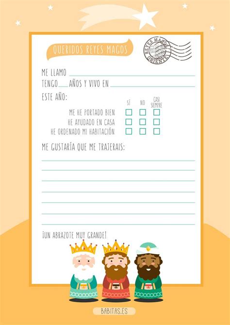 Carta Imprimible Para Los Reyes Magos Imprimible Freebie Descargable