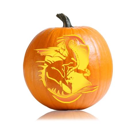 Free Printable Pumpkin Carving Dragon Stencil