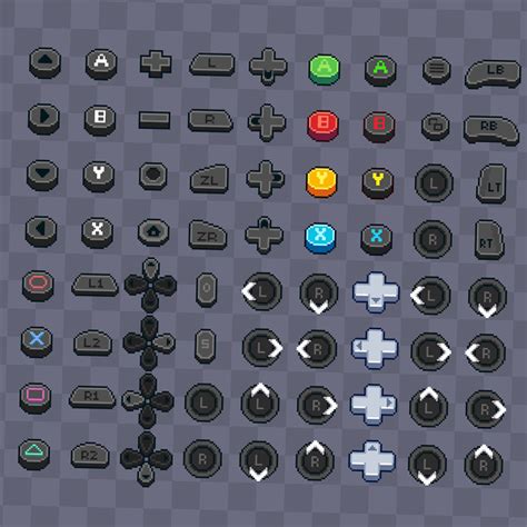 Pixel Art Gamepad Ui Buttons By Astral Pixel