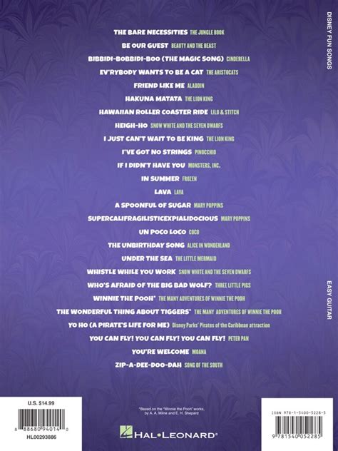 Partituras y ediciones críticas Disney Fun Songs for Easy Guitar with