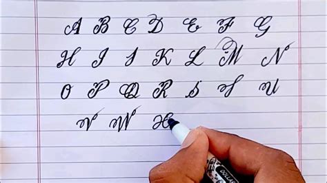 Beginners Handwriting Practice Learn Calligraphy Cursive Writing A