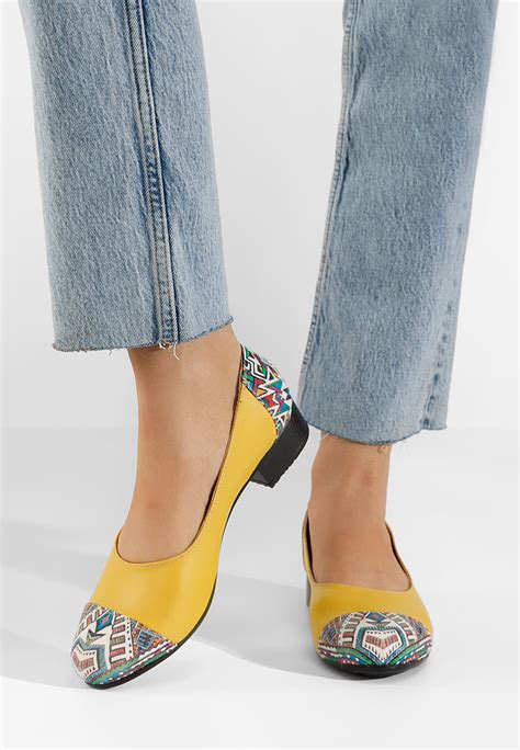 Pantofi Dama Piele Naturala Romina Galbeni Zapatos