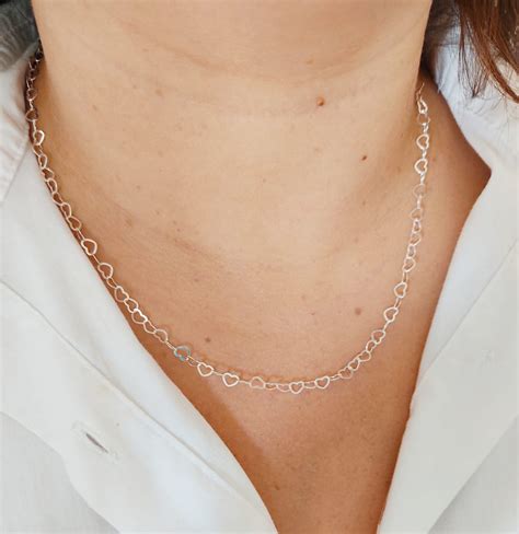 Cordão Corrente Colar Coração Prata 925 Maciça Feminina 45cm DR JOIAS