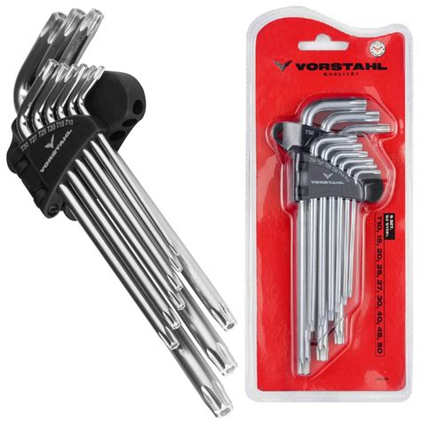 ZESTAW KLUCZY TORX IMBUS 9 EL KLUCZE TORX IMBUSOWE TORXY DŁUGIE T10 T50