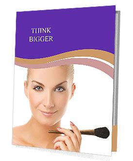 Woman Holding Makeup Brush Presentation Folder Design Id