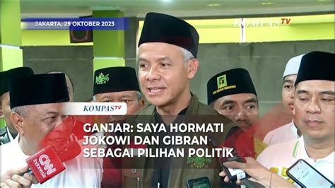 Ganjar Tetap Hormati Presiden Jokowi Dan Gibran Sebagai Pilihan Politik