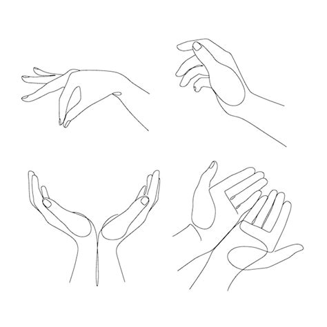 Arte de una línea dibujo mano femenina y gesto arte de línea continua