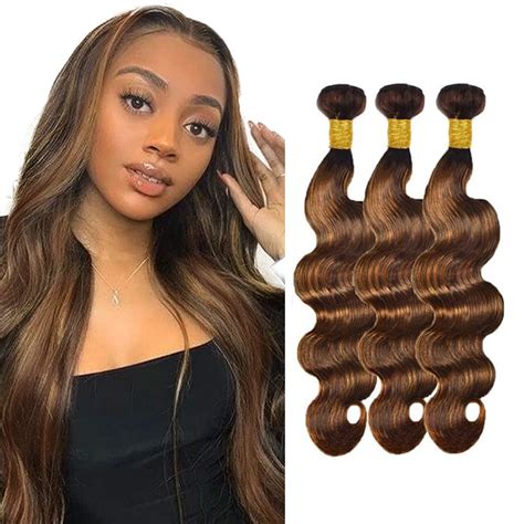 Amazon Ombre Bundles Brown Body Wave Human Hair Bundles P4 30