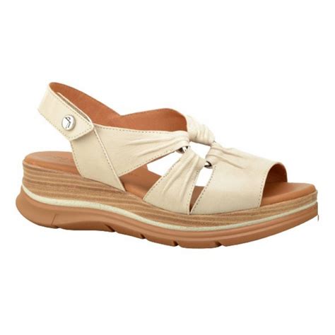 PAULA URBAN 24 571 Blanco y Piedra Sandalia media cuña mujer