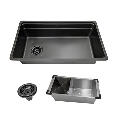 Pia Cuba De Cozinha Gourmet Em Aço Inox 304 78 cm Preta Tubrax