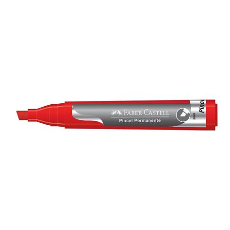 Pincel Marcador Permanente Vermelho Faber Castell Cx Un Loja