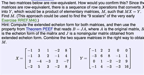solved the two matrices below are row equivalent how would