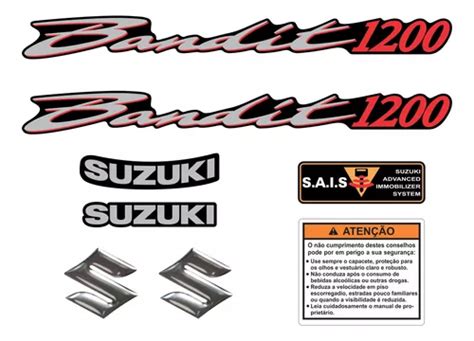 Kit Jogo Faixa Emblema Adesivo Suzuki Bandit 1200s 2006