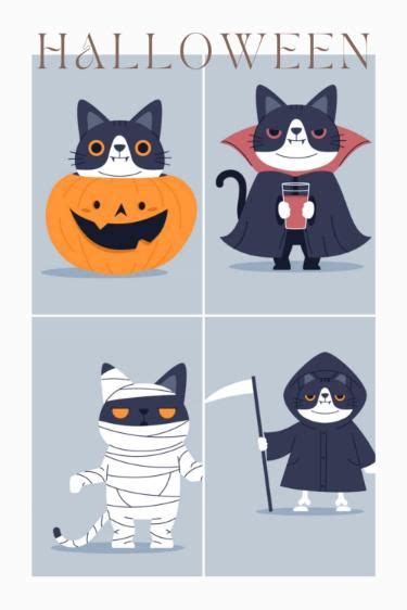 Halloween Cat Art Print Wall Art Print For Cat Lovers In 2023