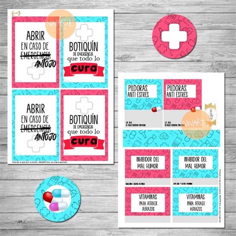 KIT IMPRIMIBLE ETIQUETAS KIT EMERGENCIA BOTIQUIN DULCE GOLOSINAS NINARTE