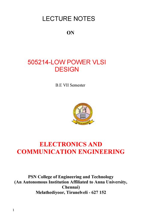 505214 low power vlsi design 1 lecture notes on 505214 low power vlsi design b vii