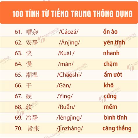 Các tính từ và cách sử dụng tính từ trong tiếng Trung