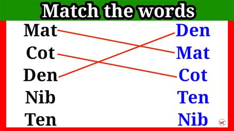 Match The Words Match The Following Match The Following Words