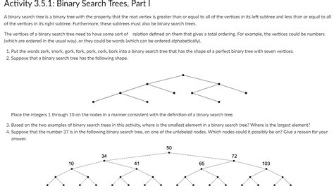 solved activity 3 5 2 binary search trees for the