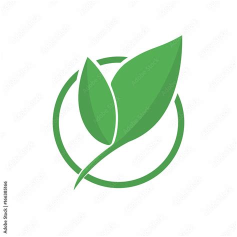 Ecology Logo Abstract Eco Green Leaf Symbol Icon Eco Friendly