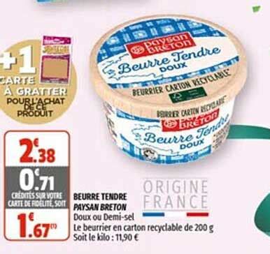 Offre Beurre Tendre Paysan Breton Chez Coccinelle Express