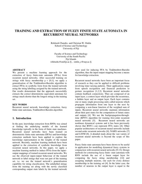 pdf training and extraction of fuzzy finite state automata in recurrent neural networks
