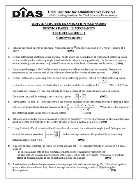 upsc physics optional tutorial sheets pdf pdf rotation around a fixed axis torque