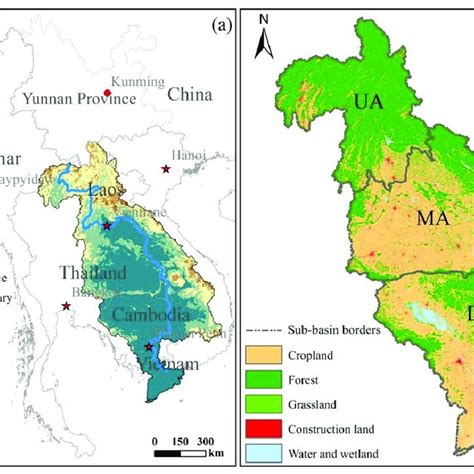 The Maps Of A The Mekong River Basin MRB And Its Topography