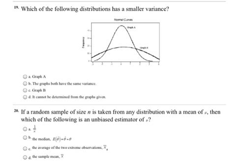 solved 10 which of the following unbiased estimators for