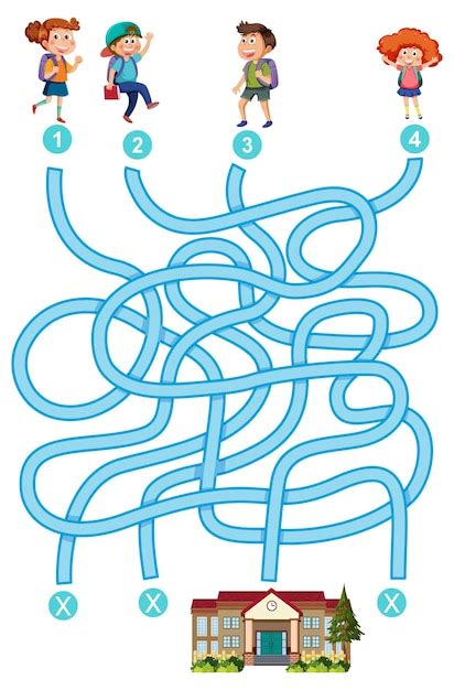 Modèle De Jeu De Labyrinthe Pour Les Enfants Vecteur Premium