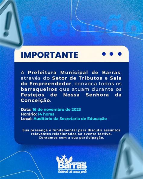 Prefeitura De Barras PI Convoca Os Barraqueiros Dos Festejos De Nossa