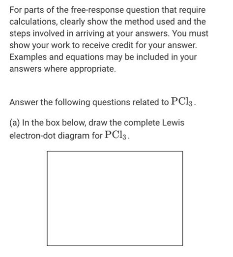 Solved For Parts Of The Free Response Question That Require Chegg
